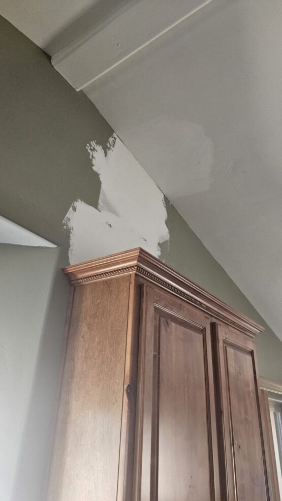 Smooth Drywall Texture Repair on Ceiling and Wall (before & after)